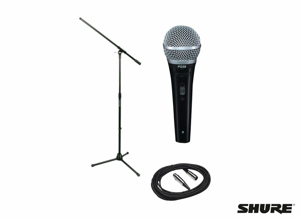 Shure PG58bts Microfoon Met Standaard, Kabel en Klem - Timmer Muziek ...